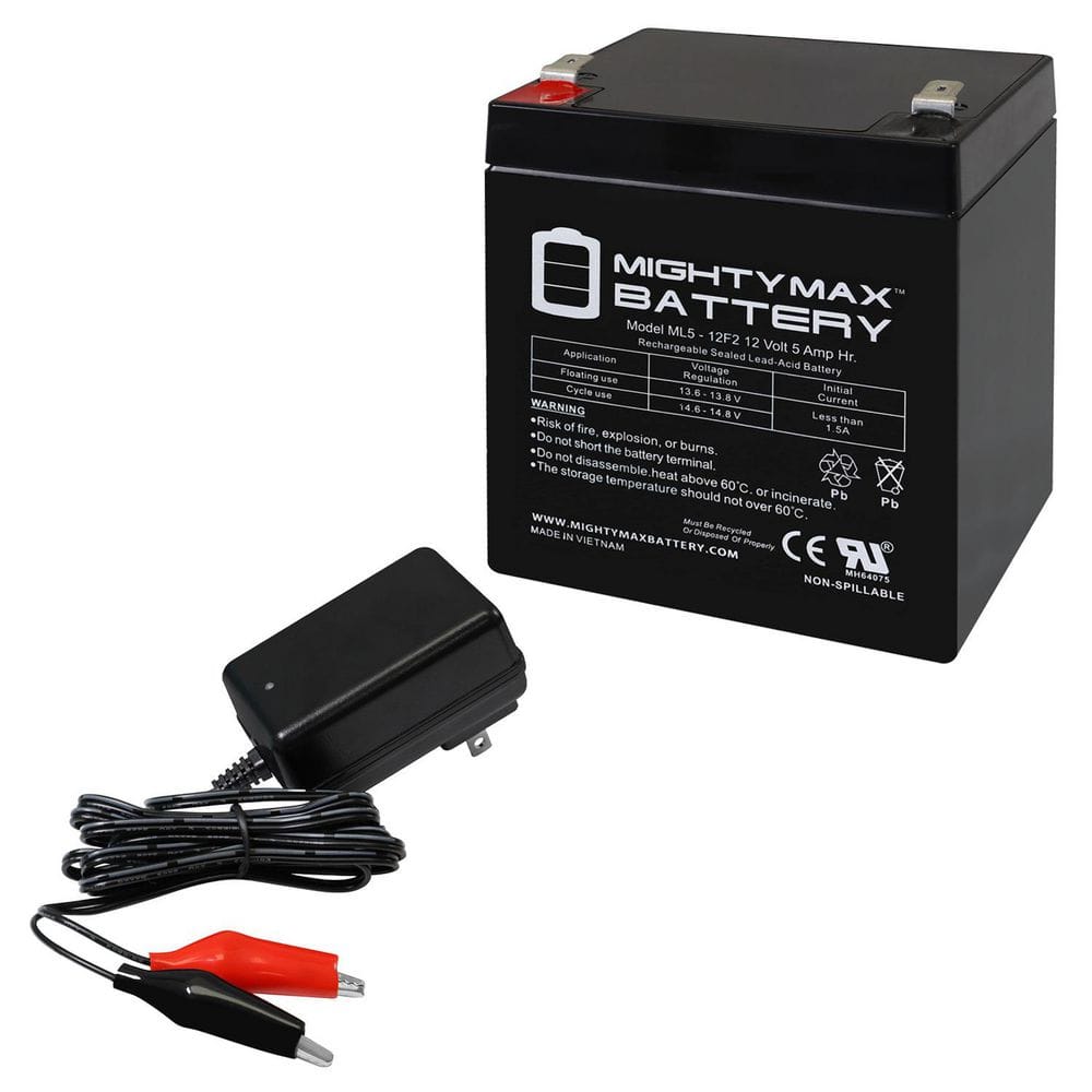 Mighty Max Battery ML5-12F2 - 12 Volt 5 AH, F2 Terminal, Rechargeable ...