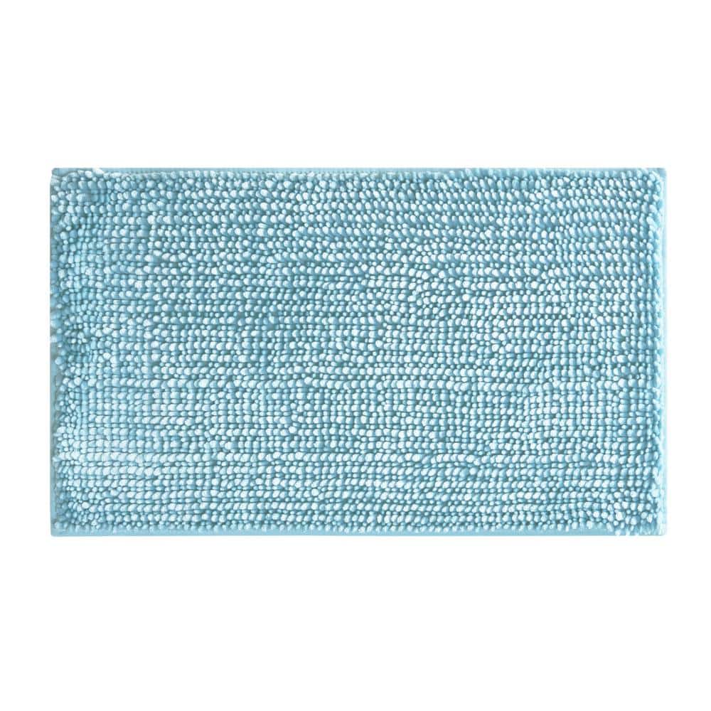 Laura Ashley Butter Chenille Non-Slip Aqua Blue 27 in. x 45 in ...