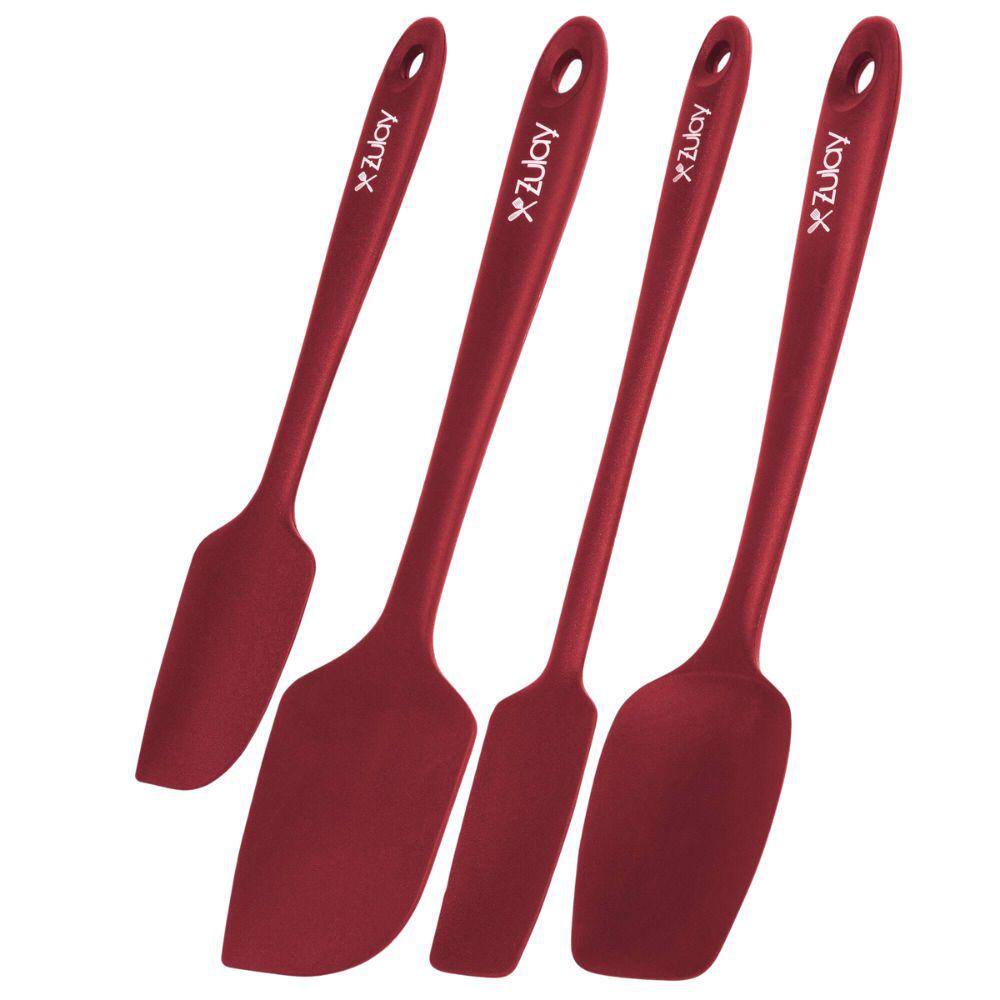 Zulay Kitchen 4-Piece Silicone Spatula Set - Red Z-SLCN-SPTL-4ST-RD ...