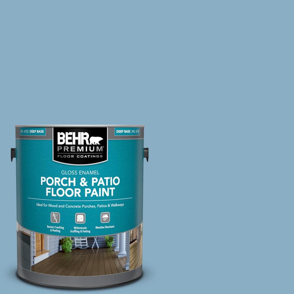 BEHR PREMIUM 1 gal. #S500-4 Chilly Blue Gloss Enamel Interior/Exterior ...