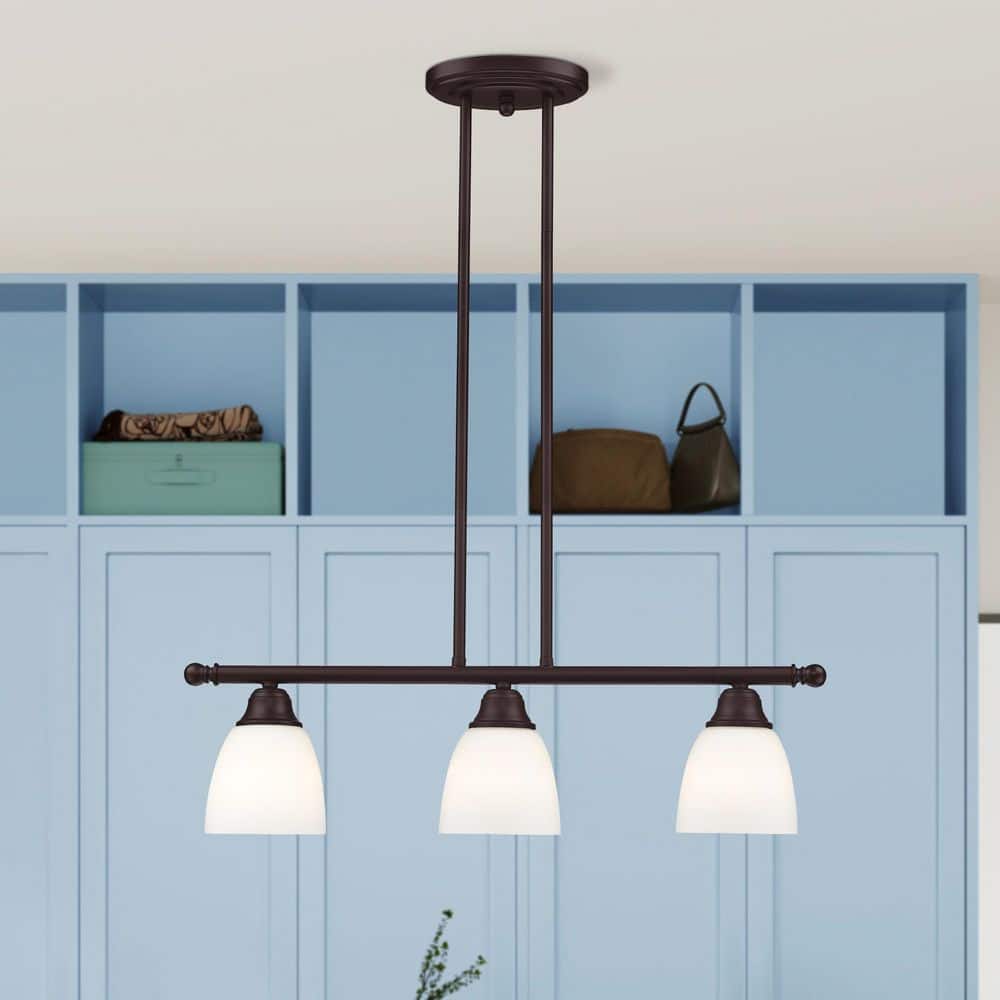 AVIANCE LIGHTING Somerville 3 Light Bronze Linear Chandelier HD50372 ...