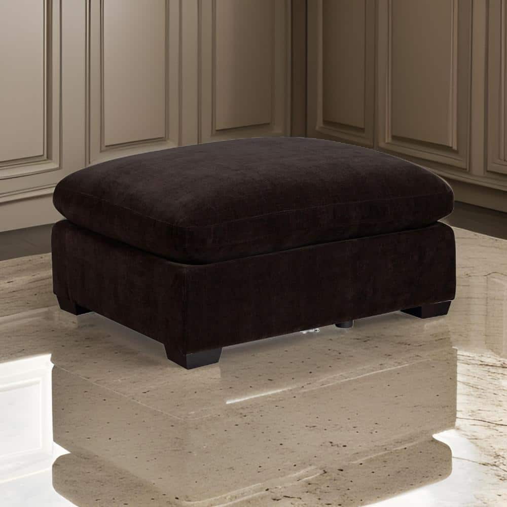 Benjara Brown Fabric Rectangle Storage Ottoman Medium BM318714 - The ...