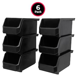 MIGHTY TUFF Jumbo Stackable 16 Gal. Storage Bins with Handles in Black ...