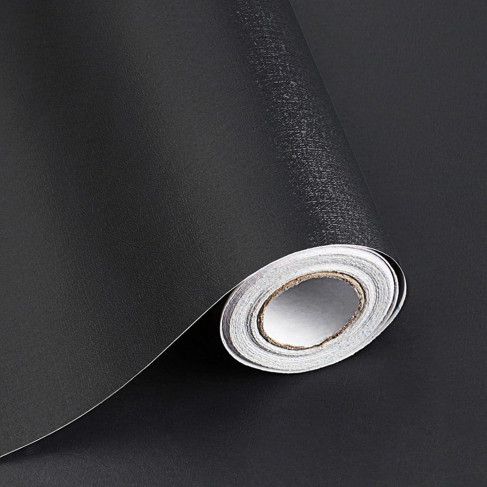 Black Solid Color Contact Paper Peel and Stick Wallpaper Roll ...