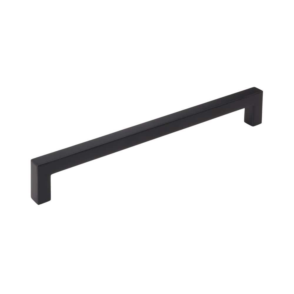 Amerock Monument 7-9/16 in. (192mm) Modern Matte Black Bar Cabinet Pull ...