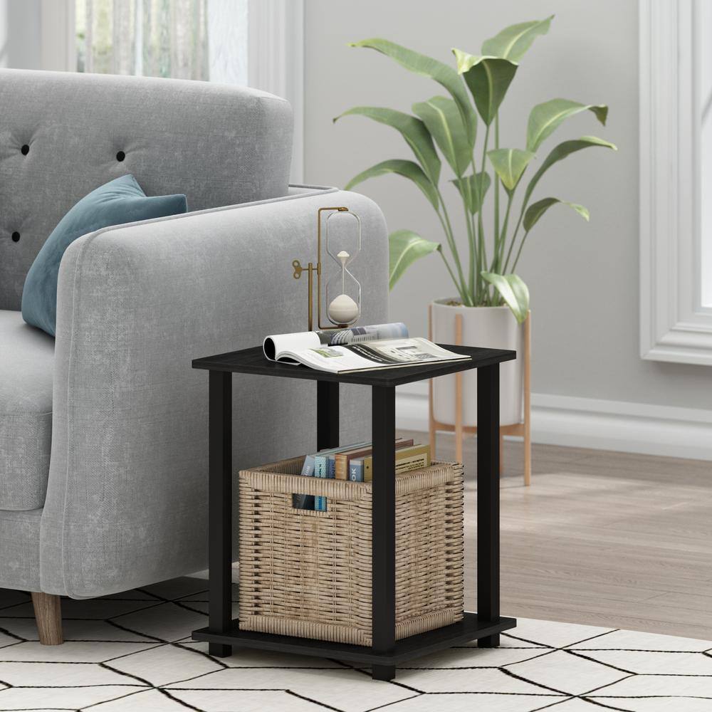 Furinno Simplistic Americano/Black End Table (2-Pack) 12127AM/BK