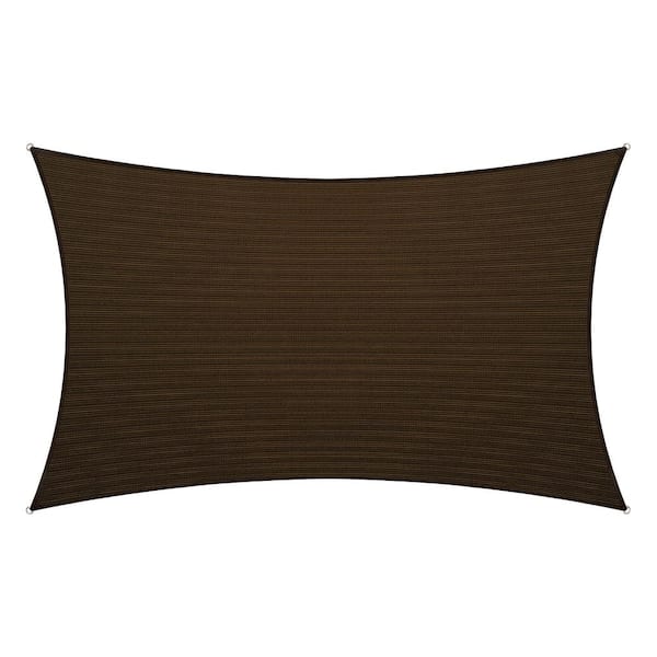 AMGO 12 ft. x 16 ft. Brown Rectangle Shade Sail Rectangle-12x16-Brown ...