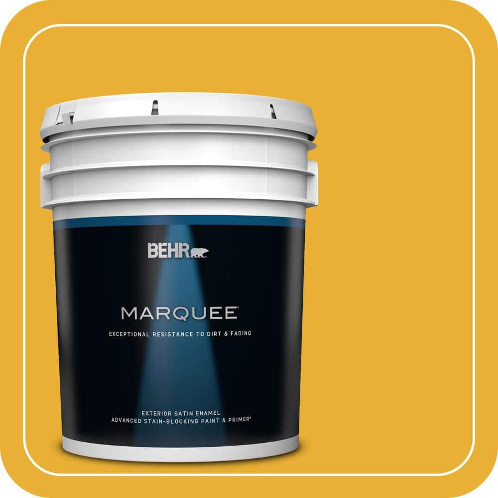 BEHR MARQUEE 5 gal. #P280-7 Midsummer Gold Satin Enamel Exterior Paint ...