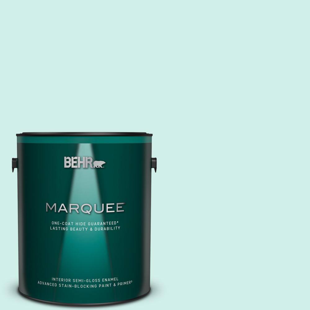 BEHR MARQUEE 1 gal. #490A-1 Teal Ice Semi-Gloss Enamel Interior Paint ...