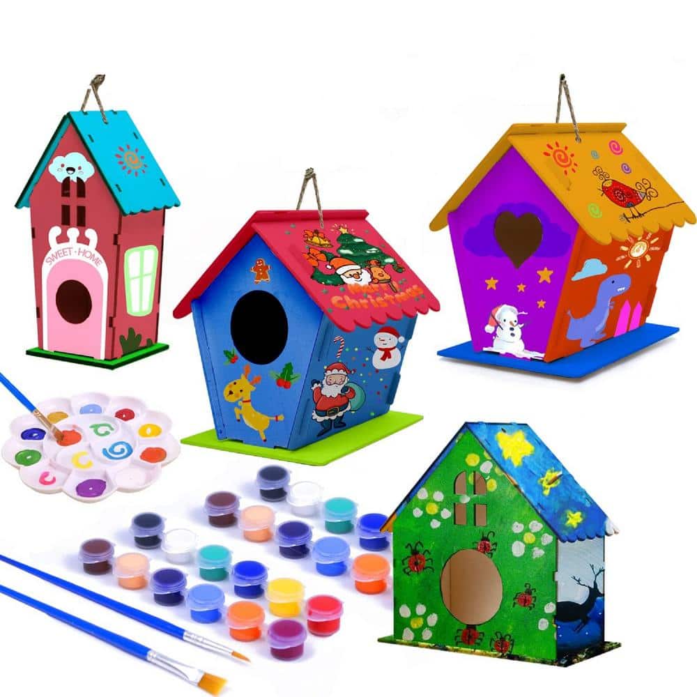 Justincity 1-Bird Buildable DIY Birdhouse Arts and Craft Projects with ...