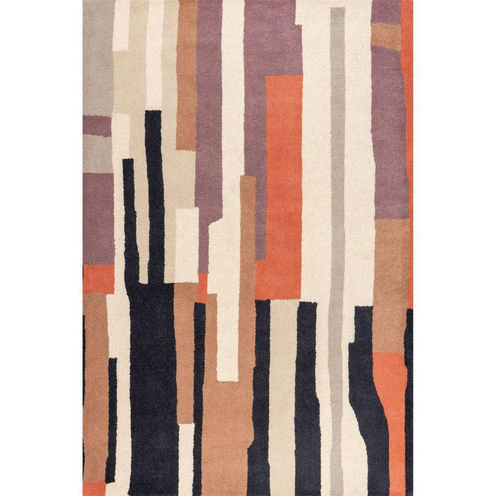 RUGS USA Dumbo Abstract Wool Multi 5 ft. x 8 ft. Indoor/Outdoor Patio ...
