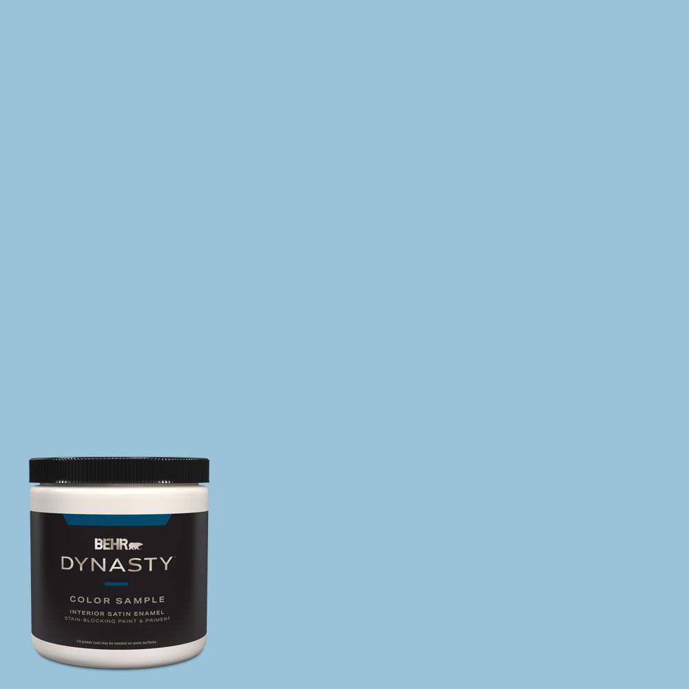 BEHR DYNASTY 8 oz. #560D-4 Madras Blue Satin Enamel Stain-Blocking ...