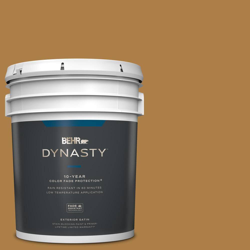 BEHR DYNASTY 5 gal. #300D-6 Medieval Gold Satin Enamel Exterior Stain ...