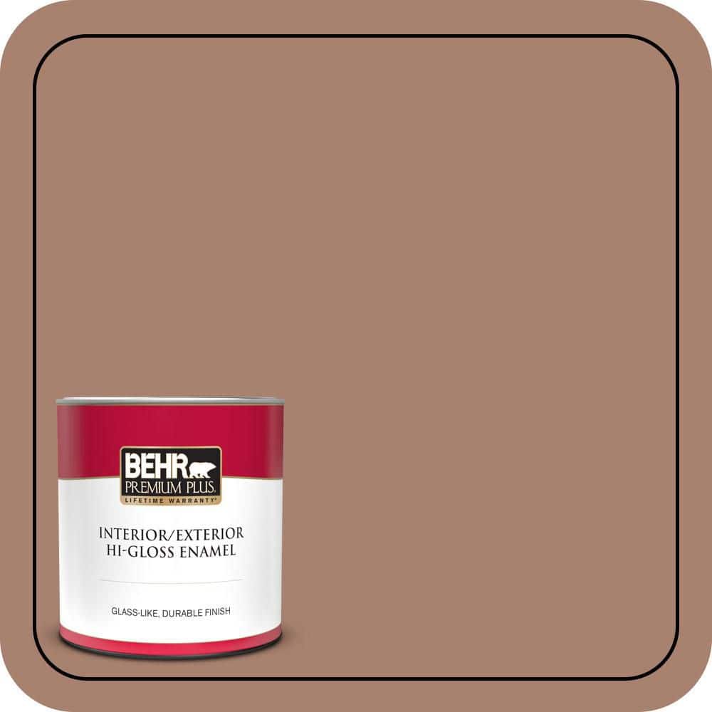 BEHR PREMIUM PLUS 1 qt. #S190-5 Cocoa Nutmeg Hi-Gloss Enamel Interior ...