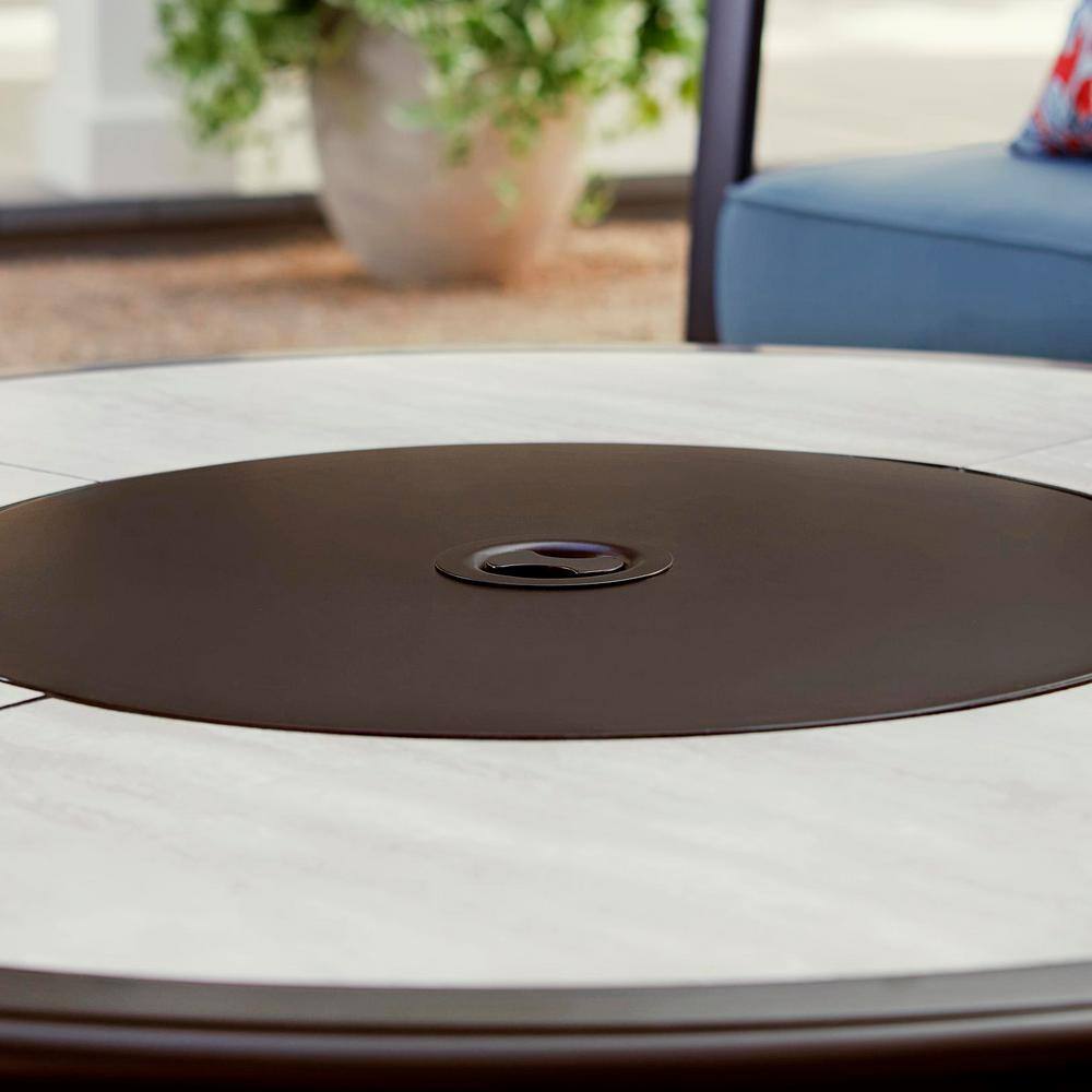 Buy Whitfield 48 in. Round Galvanized Steel Wood Burning Fire Pit Table ...