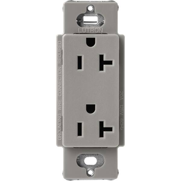 Lutron Claro 20 Amp Duplex Outlet, Cobblestone (SCR-20-CS) SCR-20-CS ...