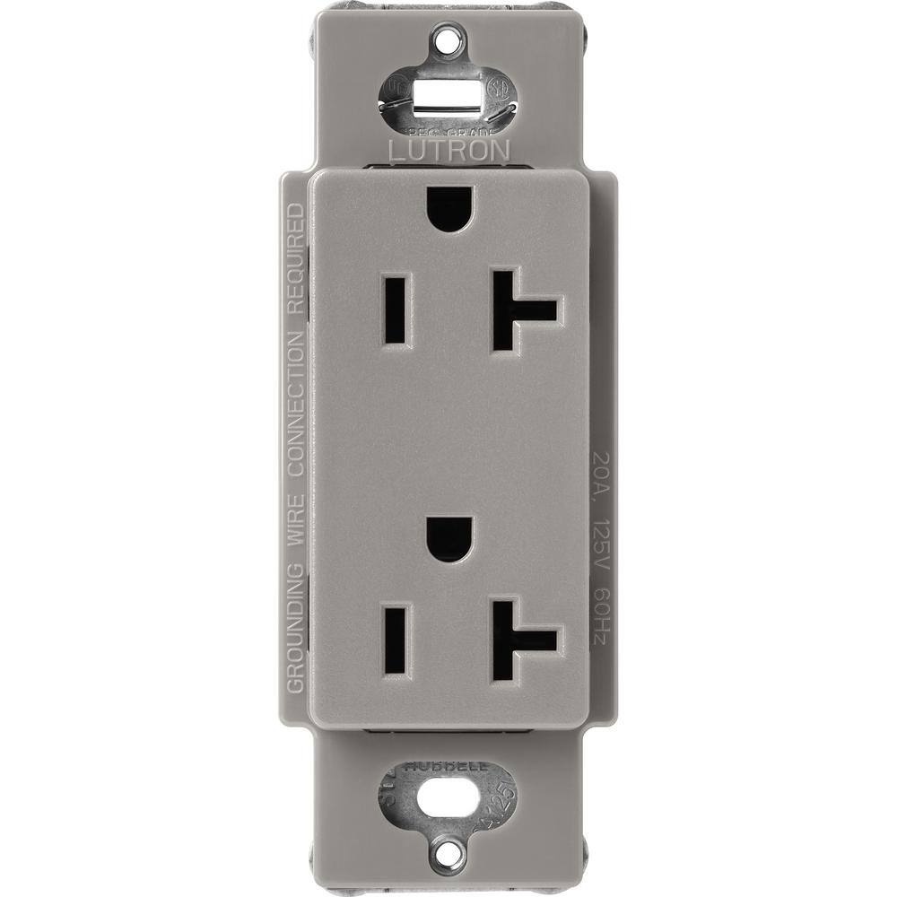 Lutron Claro 20 Amp Duplex Outlet, Cobblestone (SCR-20-CS) SCR-20-CS ...