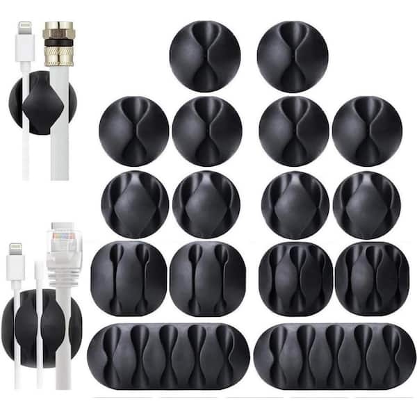 Ahfiwaso Multi-Purpose Cable Clips, Black Self Adhesive Cord Holder ...