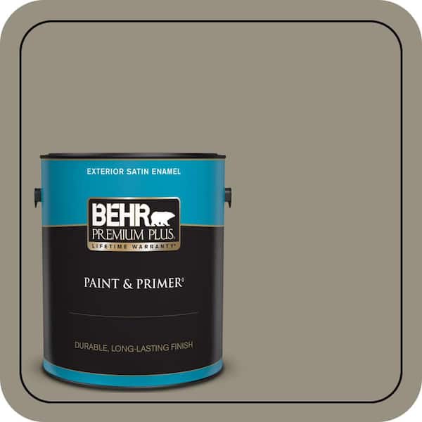 BEHR PREMIUM PLUS 1 gal. #N320-5 Gray Squirrel Satin Enamel Exterior ...