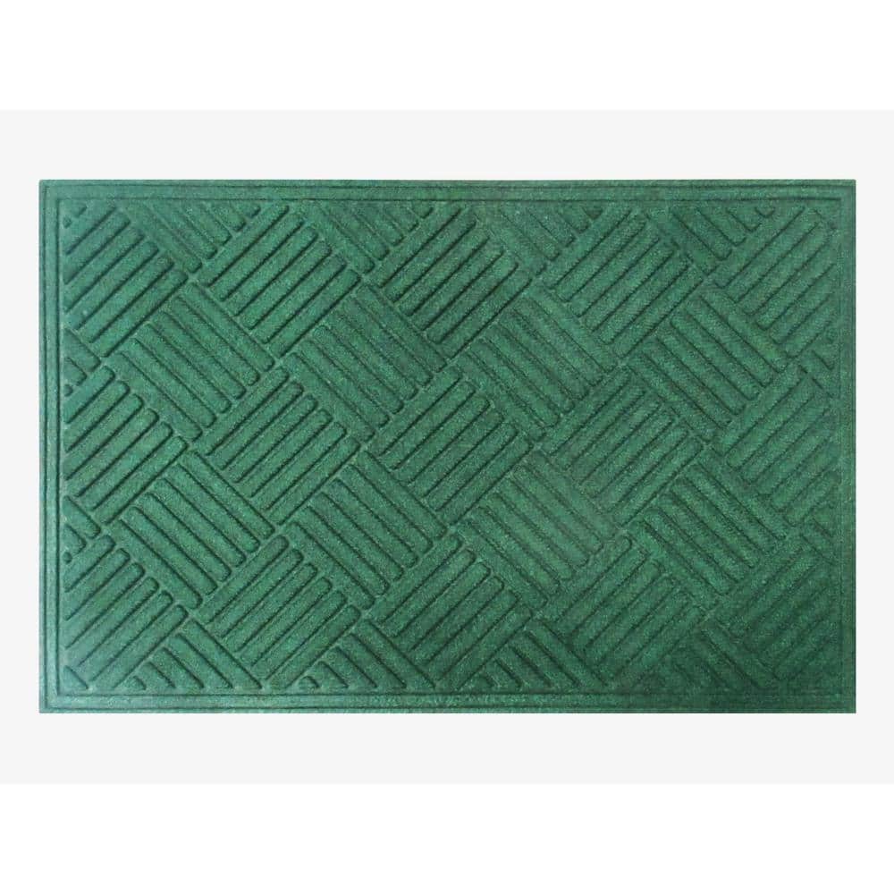 A1HC Parquet Green 24 in. x 36 in. Eco-Poly Scraper Mats with Anti-Slip ...
