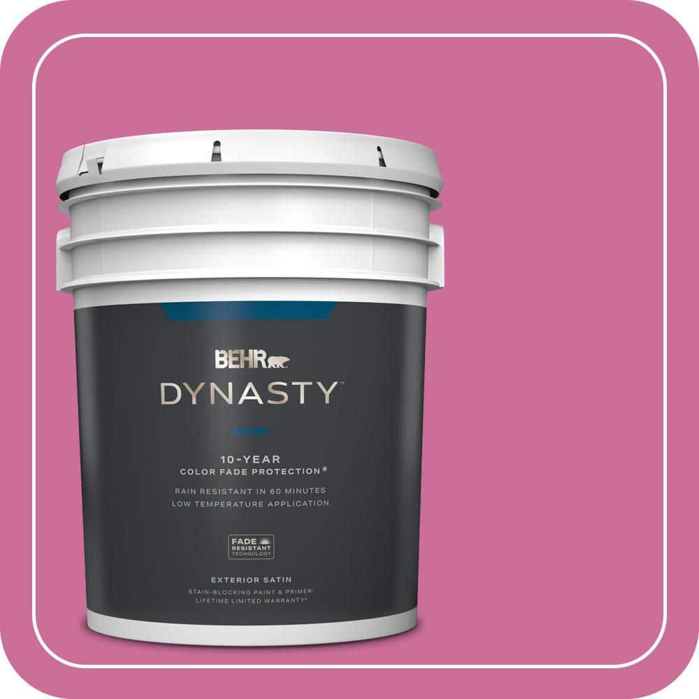 BEHR DYNASTY 5 gal. #100B-6 Fuchsia Kiss Satin Enamel Exterior Stain ...
