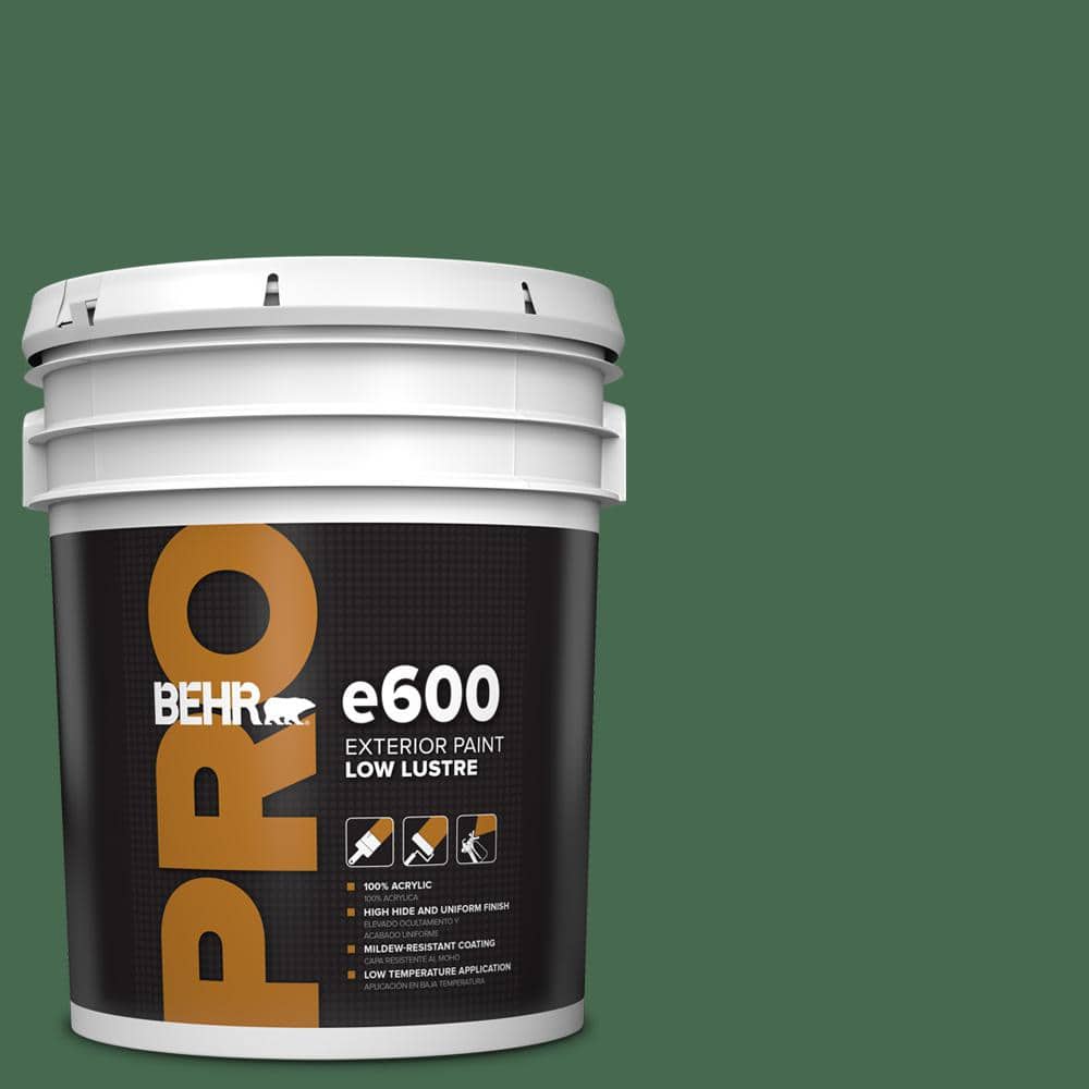 BEHR PRO 5 gal. #M410-7 Perennial Green Low Luster Exterior Paint ...