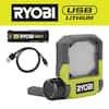 RYOBI USB Lithium Cordless Pivoting LED 3-Mode Flip Light Kit with 2.0 ...