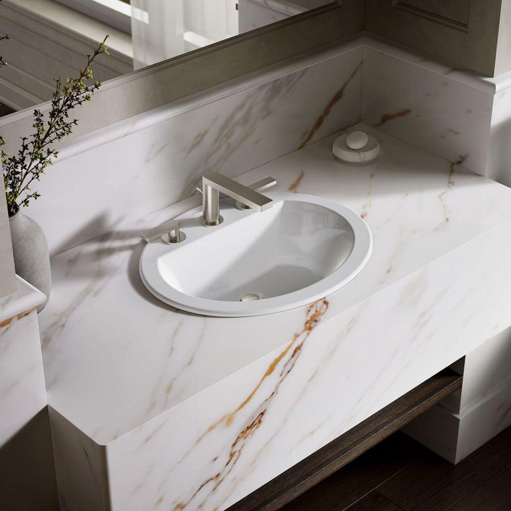 Reviews for KOHLER Bryant 20.1 in. x 16.5 in. Drop-In Bathroom Sink in White Vitreous China | Pg ...