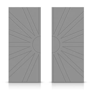 CALHOME 60 in. x 84 in. Hollow Core Light Gray Stained Composite MDF ...