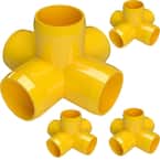 Formufit 1-1/4 in. Furniture Grade PVC 5-Way Cross in Yellow (4-Pack ...