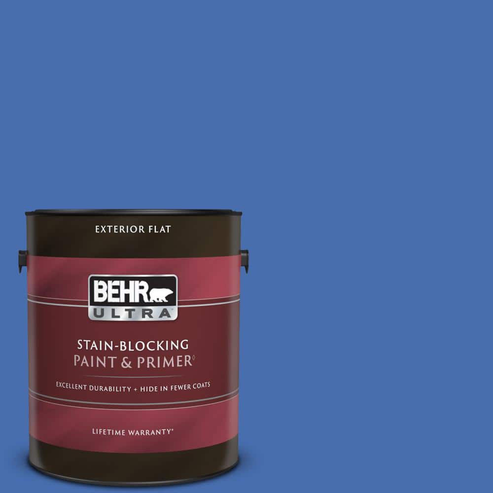 BEHR ULTRA 1 gal. #PPU15-05 New Age Blue Flat Exterior Paint & Primer ...