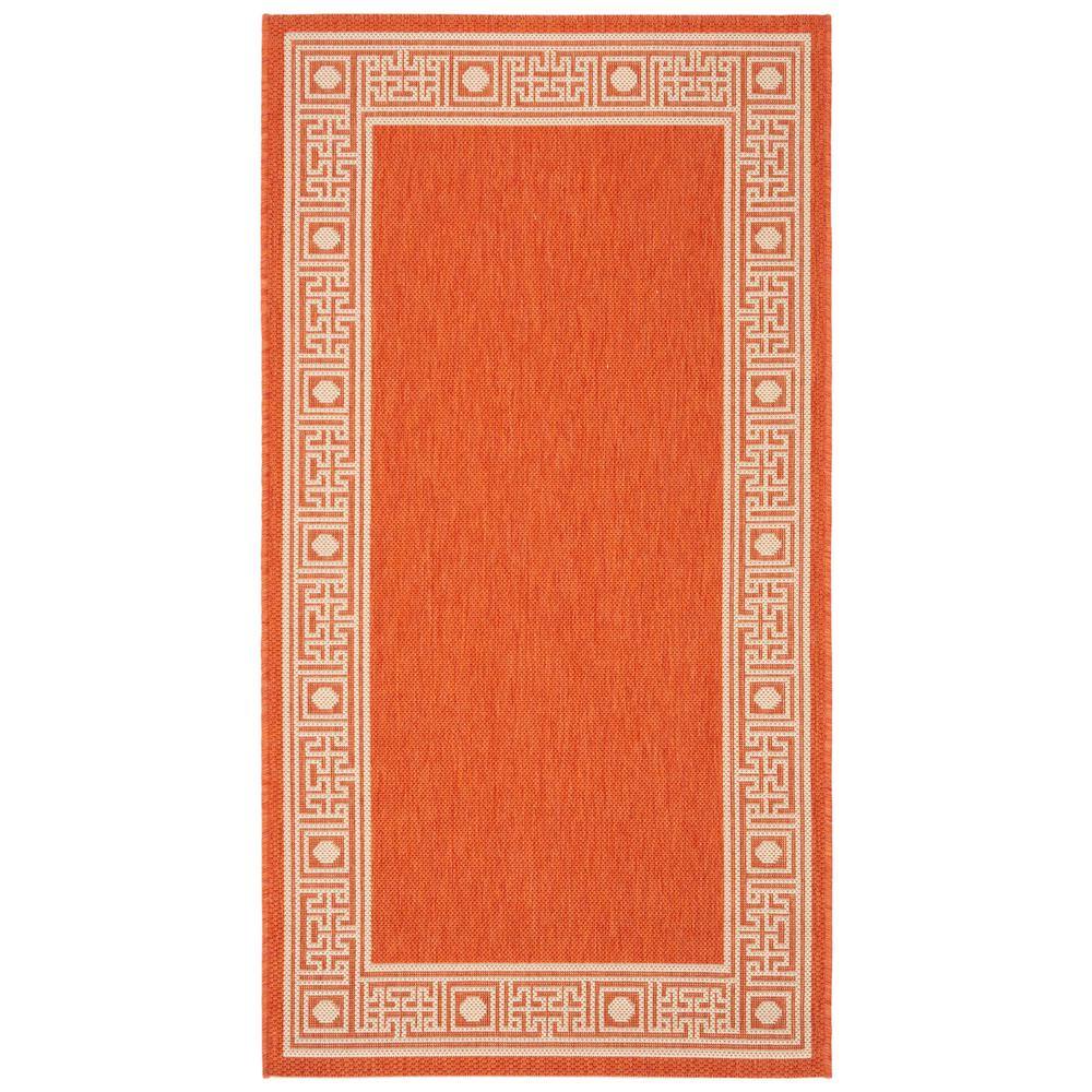 SAFAVIEH Courtyard Rust/Sand Doormat 3 ft. x 5 ft. Geometric Indoor ...