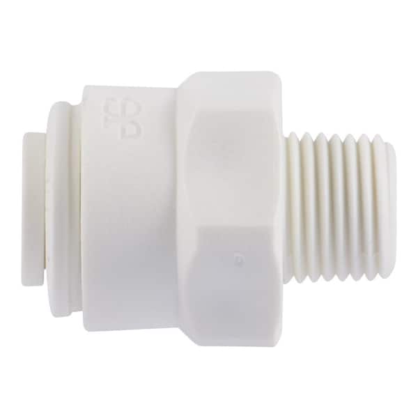 John Guest 1/4 in. O.D. Push-to-Connect x 1/8 in. MIP NPTF Polypropylene Adapter Fitting ...