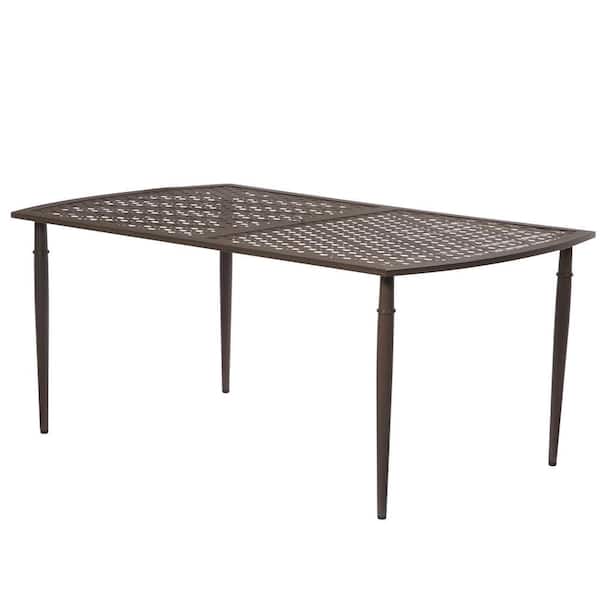 Hampton Bay Oak Cliff Metal Outdoor Patio Dining Table – BrickSeek