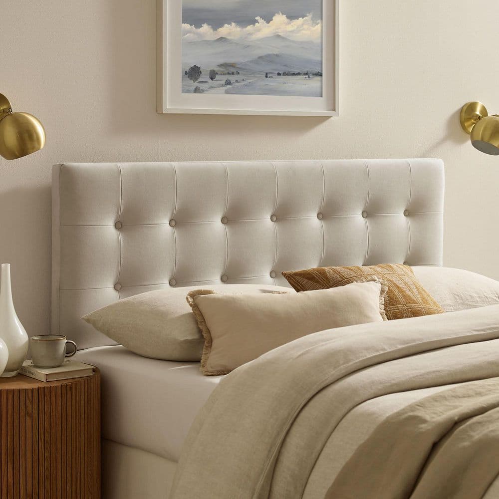 MODWAY Emily King Size Performance Velvet Headboard in Alabaster MOD ...