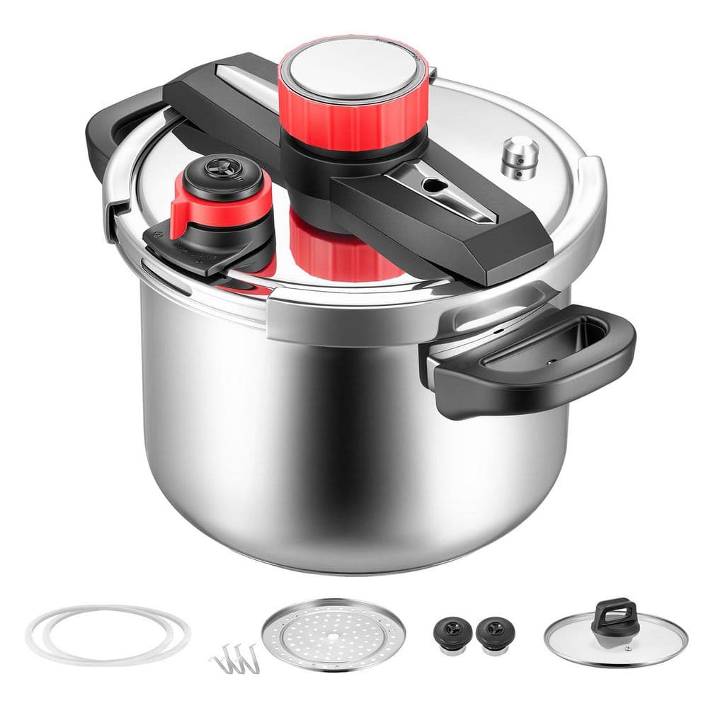 SKYSHALO Pressure Cooker Set 6.3qt. Pressure Cooker Stainless Steel ...