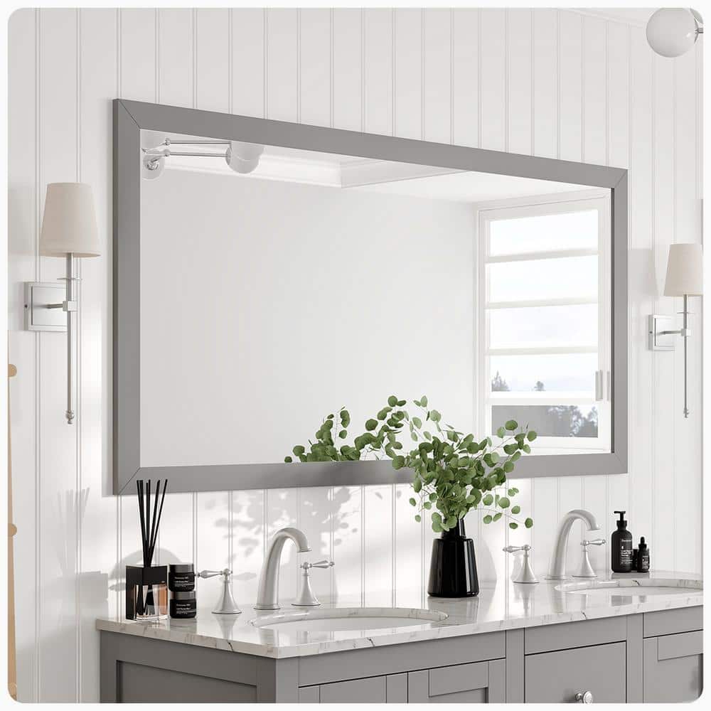 Eviva New York 60 in. W x 30 in. H Framed Rectangular Bathroom Vanity ...