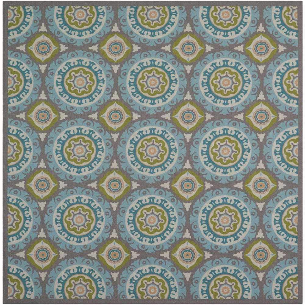 Waverly Sun N' Shade Jade 7 ft. x 7 ft. Medallions Contemporary Indoor ...