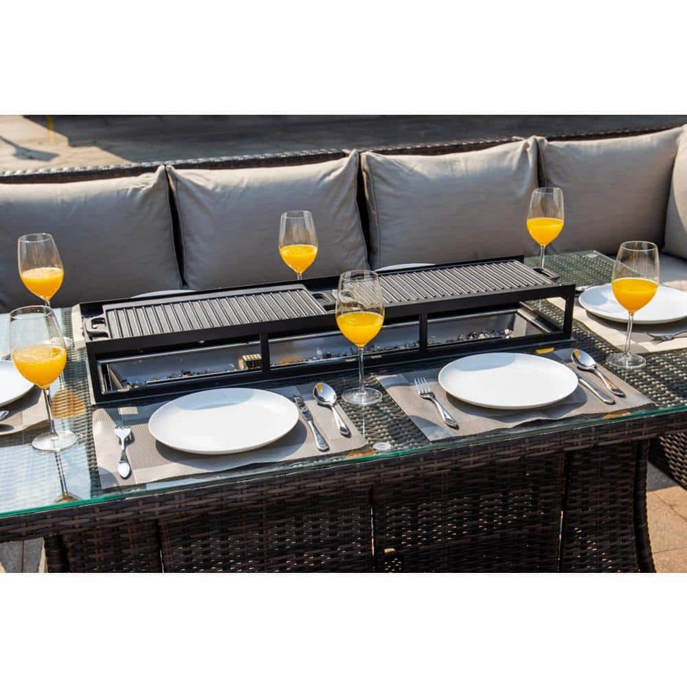 moda furnishings Tonrey 50.5 in. Adjustable Cast Iron Cooking Grate PAB ...