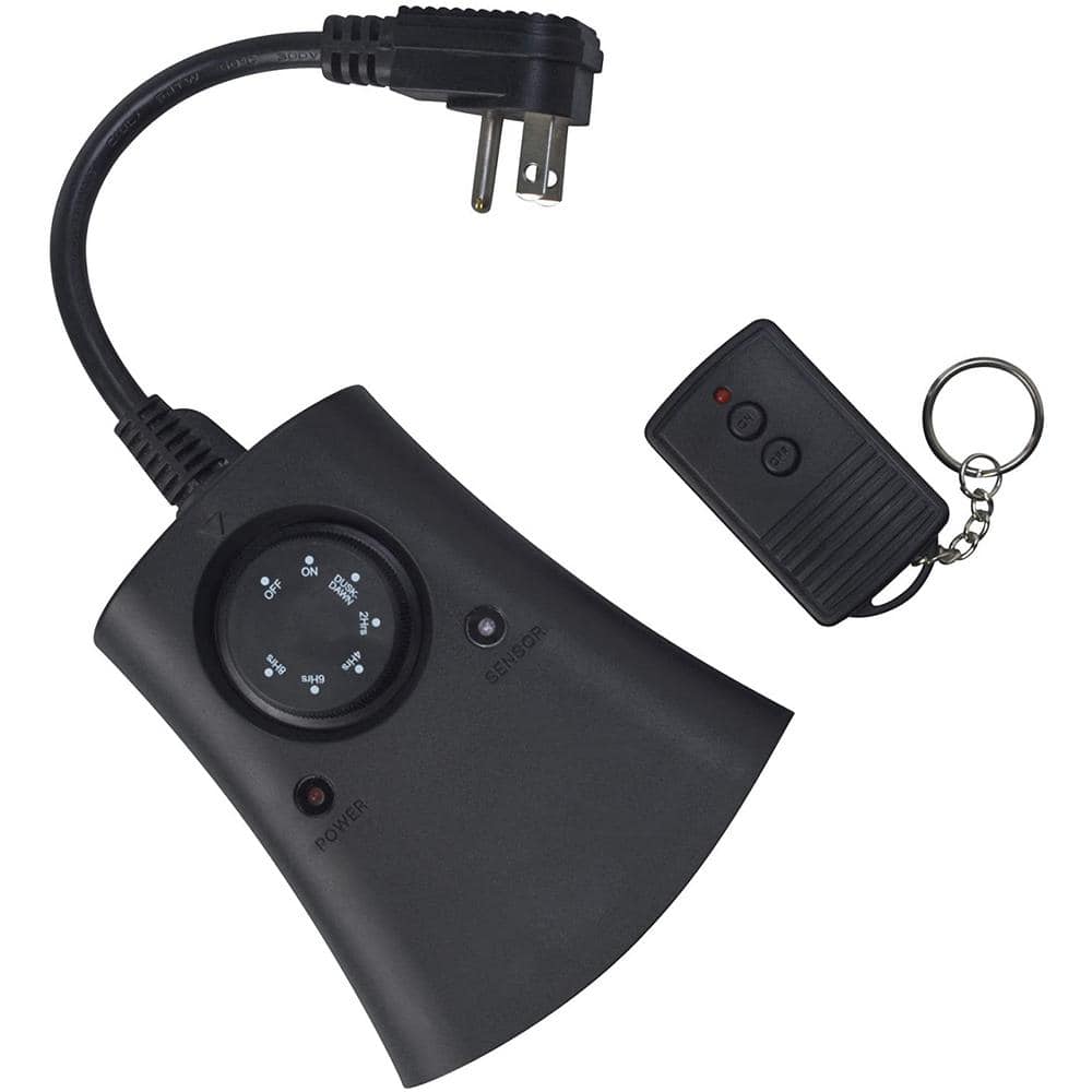 Woods 8.3 Amp 24-Hour Outdoor Wireless Remote Photocell 3-Outlet ...