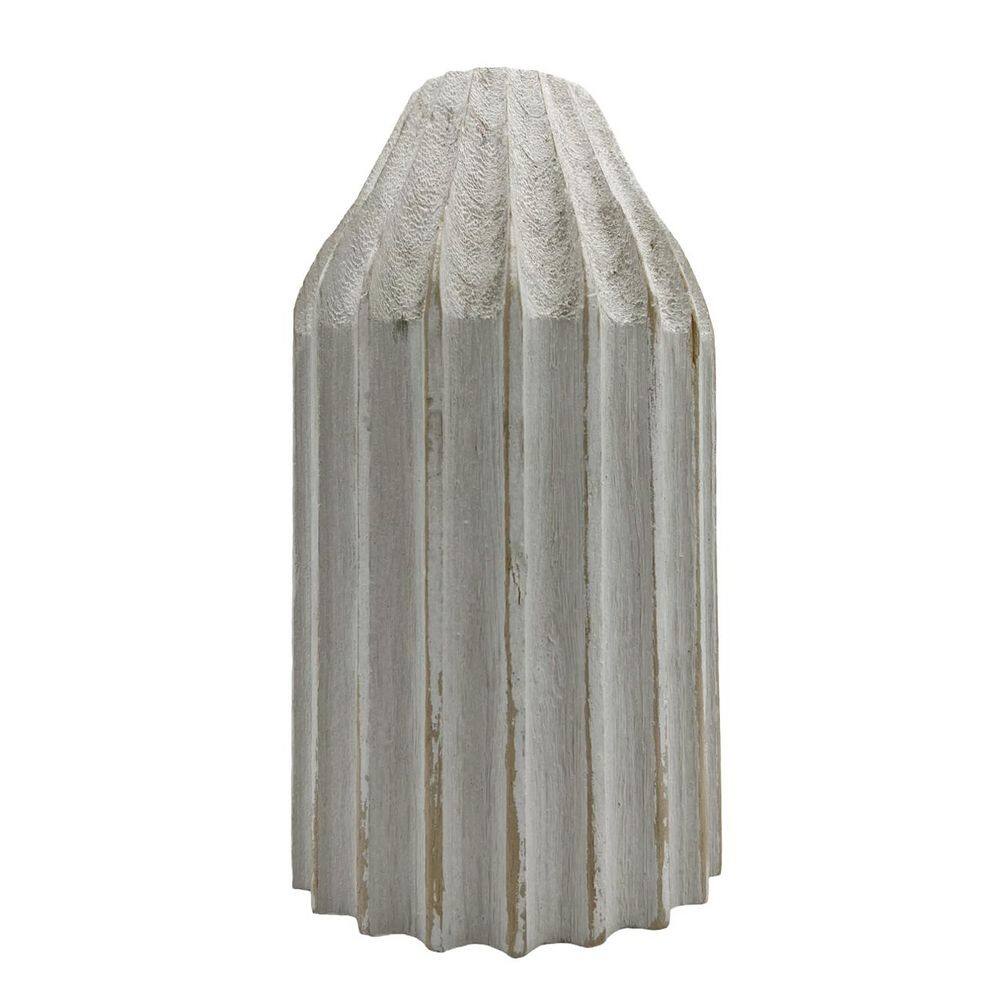 castellousa 10" White Decorative Wood Geometric Vase CB-DW18-BVS-10-WTH ...
