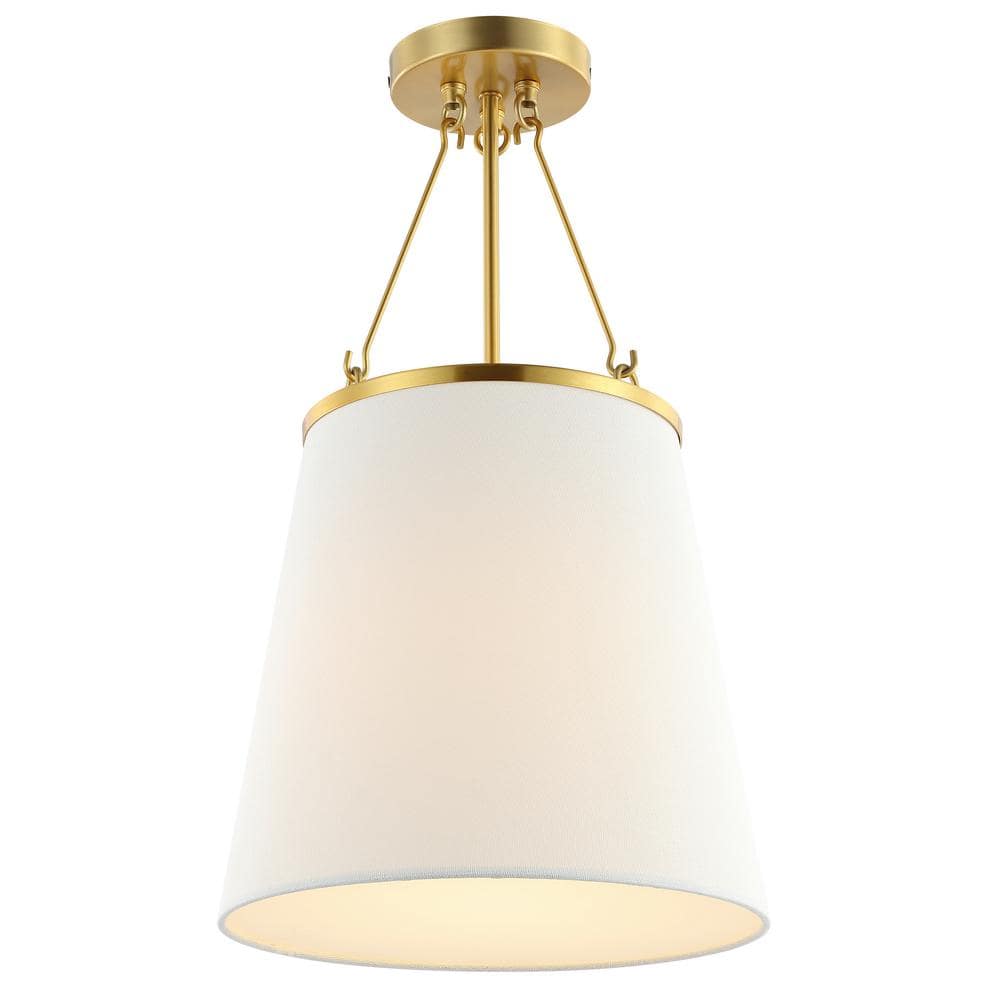 SAFAVIEH Valor 9-Watt 1-Light Gold Pendant Light with Glass Shade ...