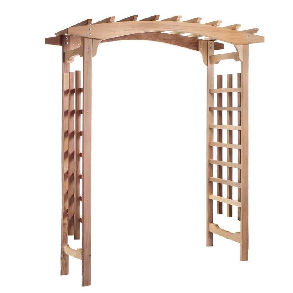 All Things Cedar Pagoda Arbor 87 in. Cedar Garden Arch Trellis PA96-MPN ...