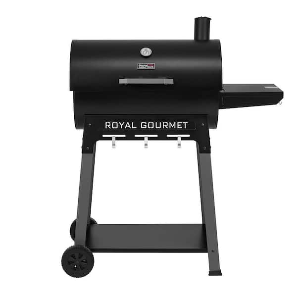 Royal Gourmet Barrel Charcoal Grill with Side Shelf & Bottom Shelf ...