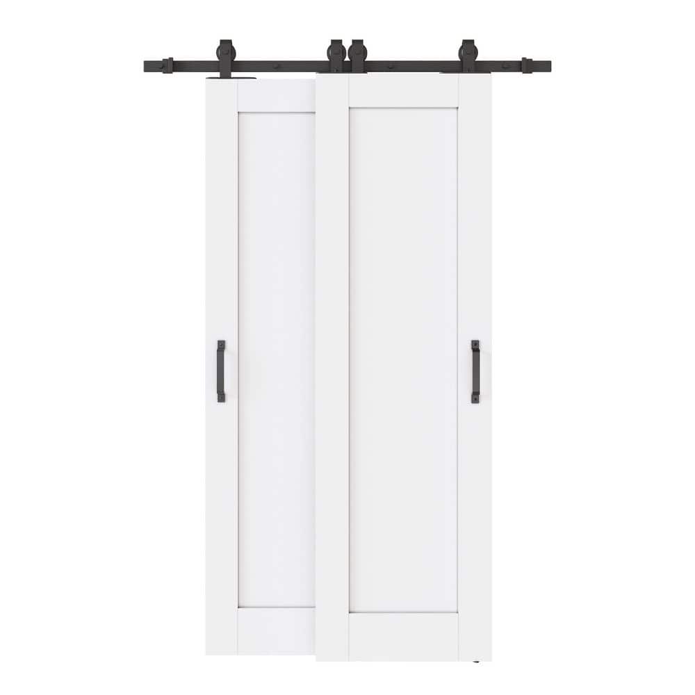 ARK DESIGN 40 in. x 80 in. (Double 24 in. ) 1-Panel White Primed Solid ...