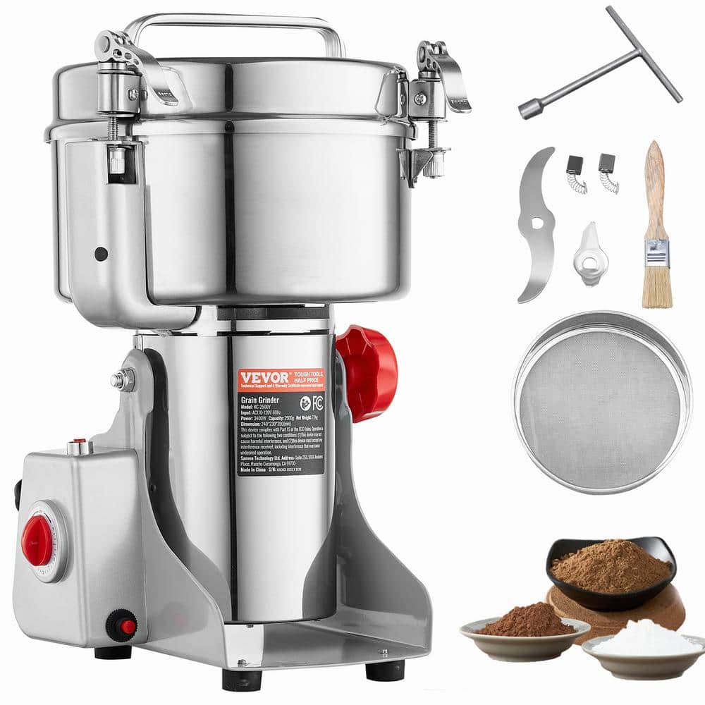 VEVOR 2000g Electric Grain Mill Grinder, High Speed 3400-Watt ...