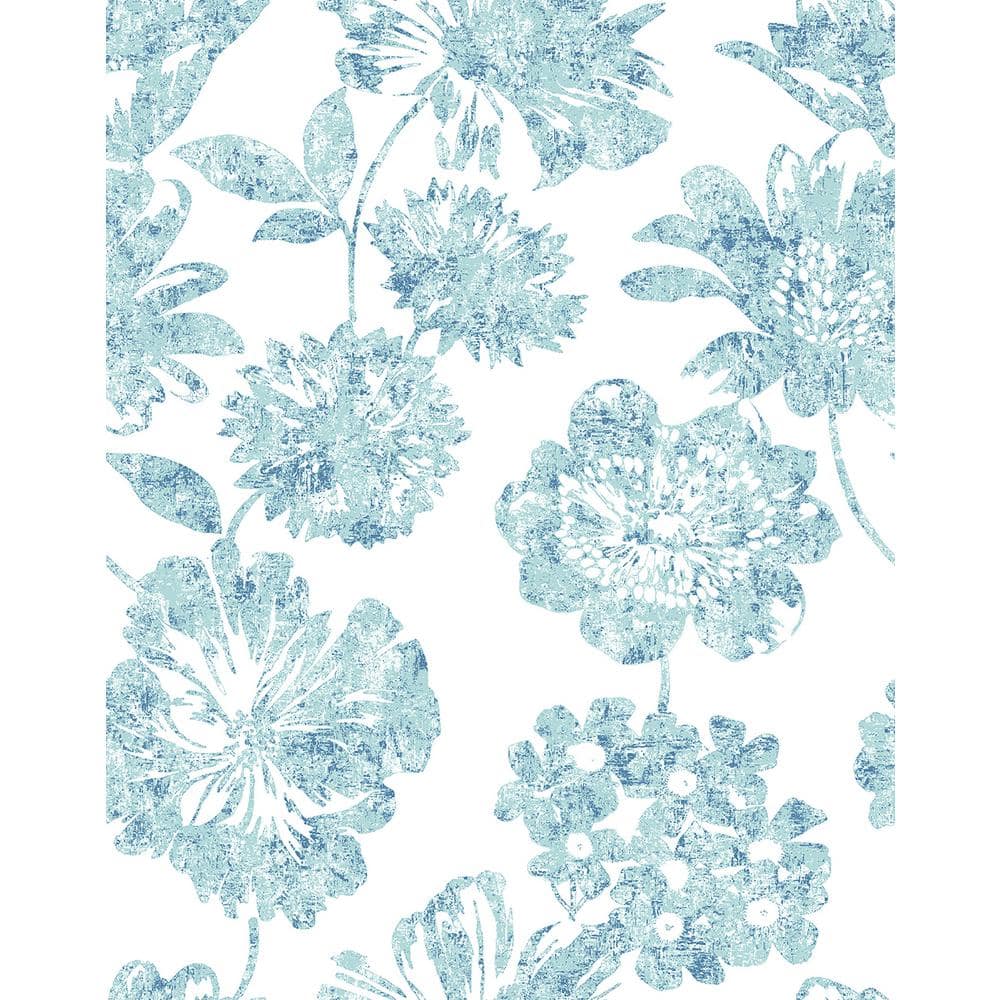 A-Street Prints Folia Blue Floral Blue Wallpaper Sample 2901-25415SAM ...