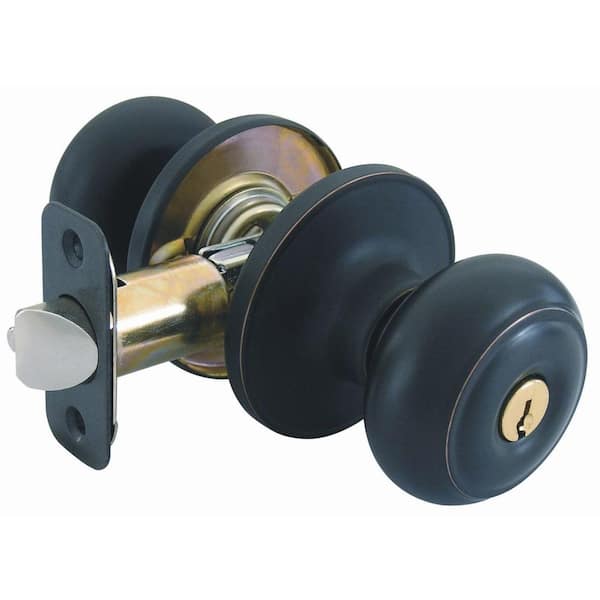 Faultless Fancy Mushroom Aged Bronze Keyed Entry Door Knob ...