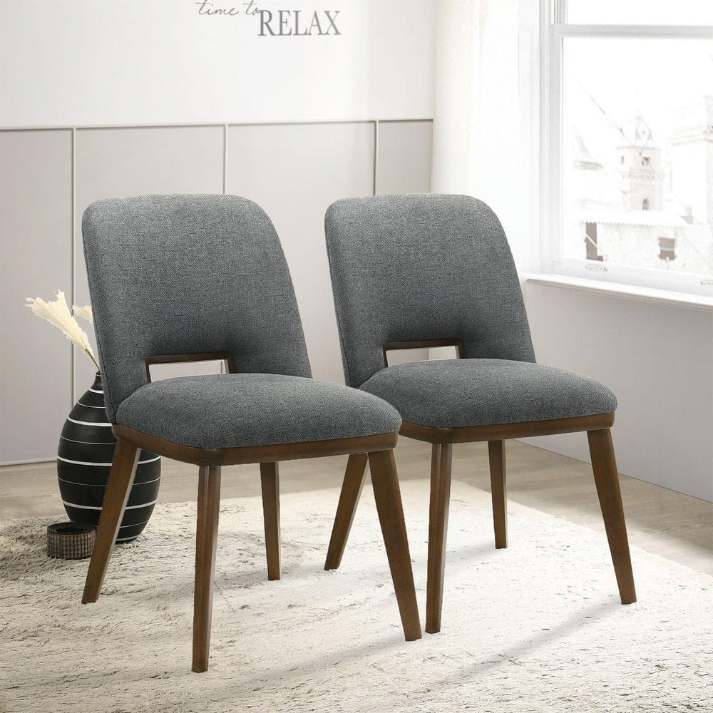 Noble House Pierce Mid-Century Modern Dark Gray and Brown Linen ...
