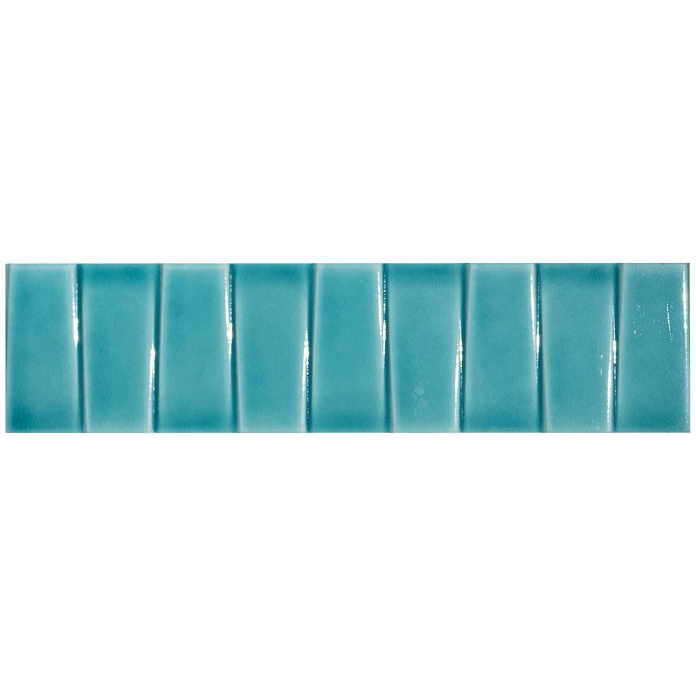 Ivy Hill Tile Colorwave Steps Teal Green 4.43 in. x 0.34 in. Polished ...